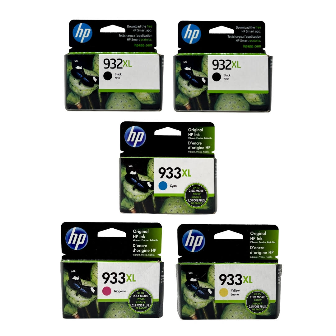 HP 932XL / HP 933XL High Yield Ink SET - Combo 5 Pack - Black - Origin
