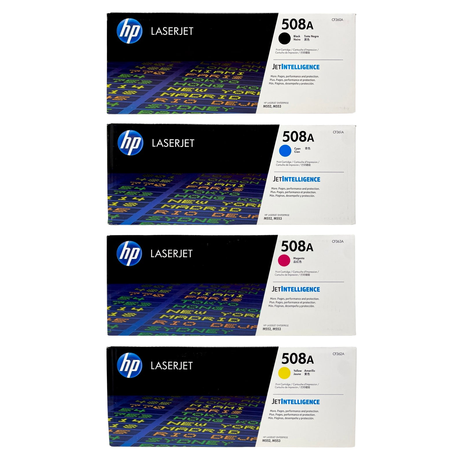HP 508A Toner 4 Pack - CF360A CF361A CF362A CF363A - Black Cyan Magent